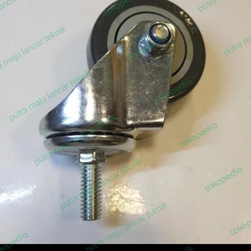 Jual roda PU abu abu medium duty caster Taiwan 3 inch drat hidup - Kota ...