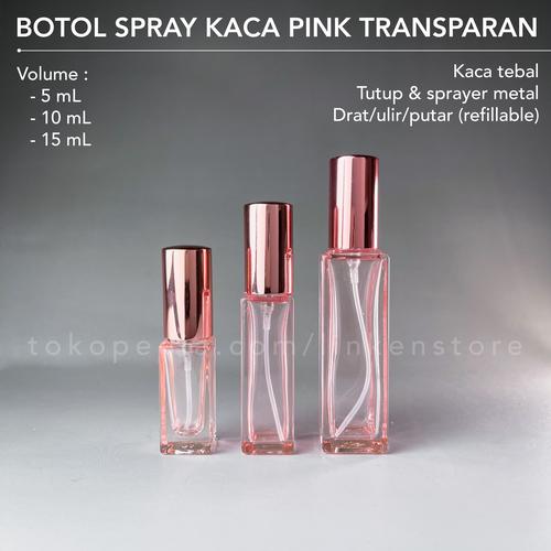 Jual Botol Spray Parfum - Kaca PINK Transparan - Sample Tester Mini ...