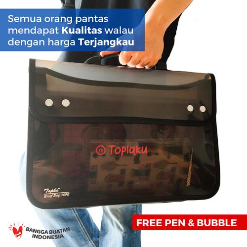 Jual Topla Premium Map Tas Dokumen Plastik Kancing 4 Jaring School Bag ...
