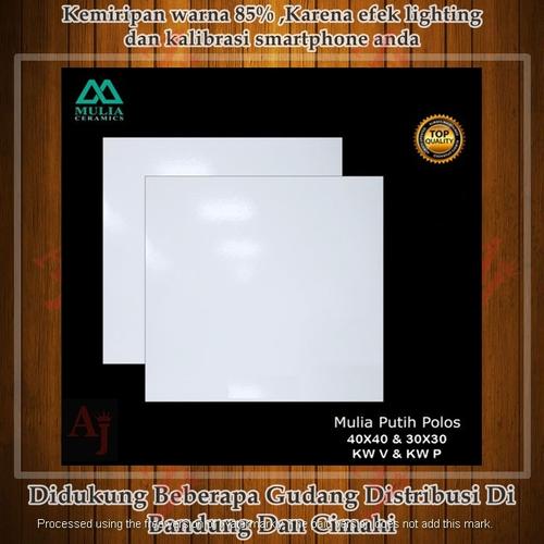 Jual KERAMIK LANTAI 40X40 PUTIH POLOS /BRILLIANT WHITE (KW V) MULIA ...