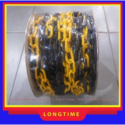Jual Rantai PVC Kuning dan Hitam 6MM x 50M Plastic Chain Rantai Plastik ...
