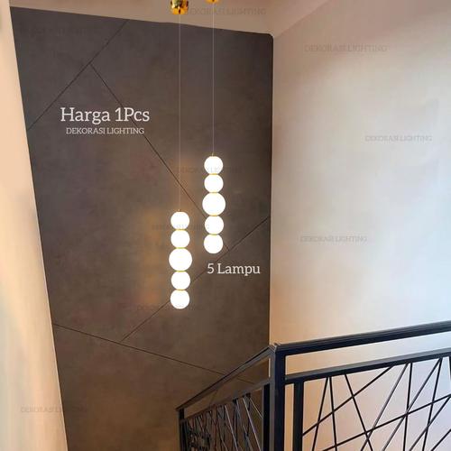 Jual Lampu gantung led lampion tinggi panjang susu bulat bed side void ...