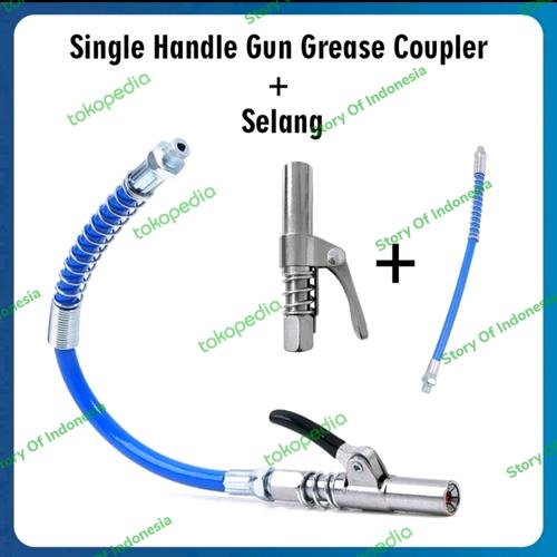 Jual Kepala Grease Coupler Single + Selang 10000PSI Pompa Gemuk 1/8 NPT ...