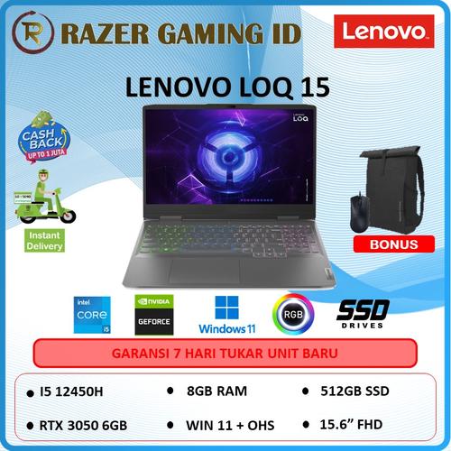 Jual Lenovo Gaming LOQ 15 RTX3050 i5 12450H 8GB 512GB W11+OHS 15.6FHD ...