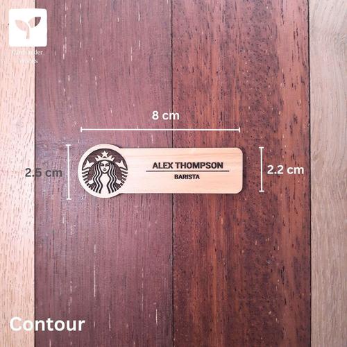 Jual Name Tag Magnet Custom Kayu | Papan Nama Dada Magnet Custom Kayu ...