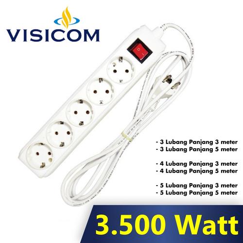Jual Stop Kontak Visicom 3 4 5 Lubang 1,5 3 5 Meter Colokan Kabel ...