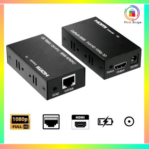 Jual Hdmi Extender 60M Cat 5 / 5E / 6 / Cat5 / Cat6 Converter Hdmi To ...