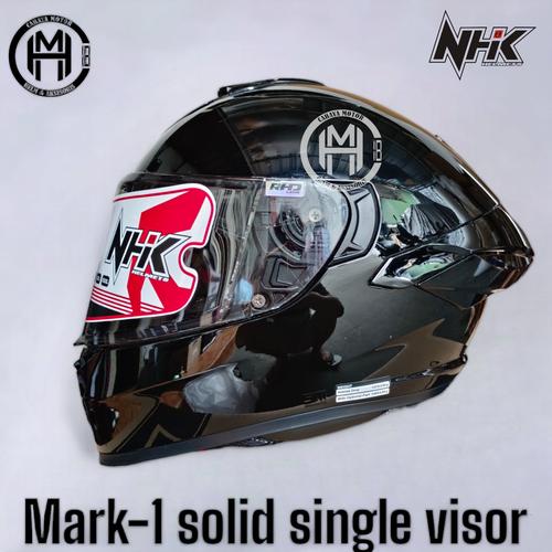 Jual HELM NHK MARK 1 ELITE SOLID BLACK GLOSY/HITAM|FULL FACE - M - Kota ...