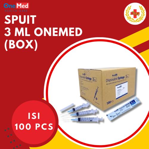 Jual Spuit 3 ml Suntikan Syringe 3 cc Onemed isi 100 pcs - Kota ...