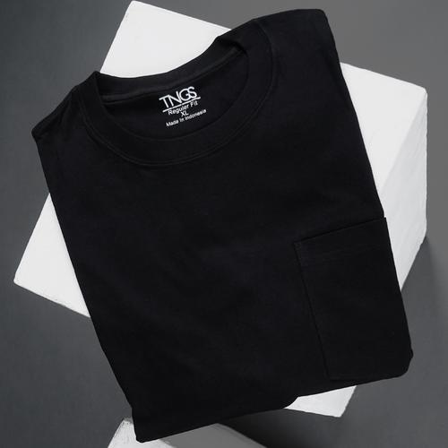 Jual T-Shirt Basic Black Pocket Tee Reguler Fit Kaos Polos - Combed ...