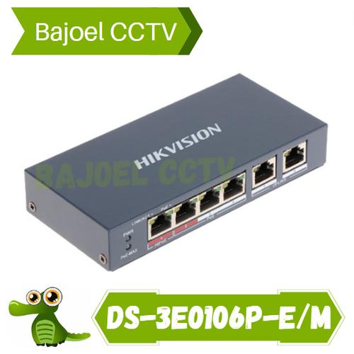 Jual Switch Hub Poe 4 Port HIKVISION DS-3E0106P-E/M 4 Port Poe + 2 ...