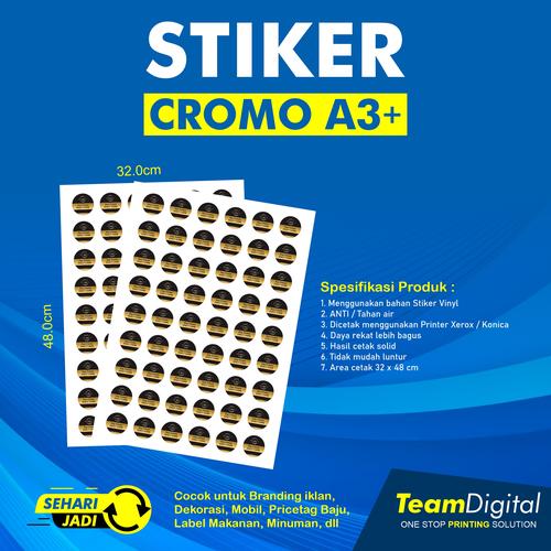 Jual Stiker Cromo A3+ / Stiker Label Cromo + Cutting - Tanpa Cutting ...