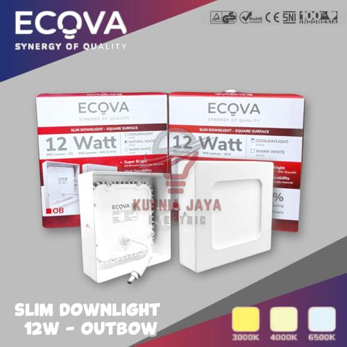 Jual ECOVA Downlight Slim 12W Panel Light LED Outbow Kotak 12Watt Panel ...