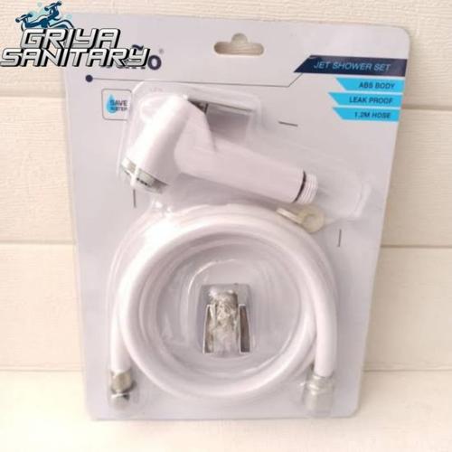 Jual jet shower bano putih / jet shower putih / semprotan toilet white ...