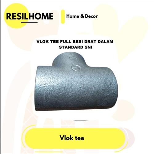 Jual sambungan pipa vlok tee full besi 2 × 11/2 inch fiting pipa cabang ...