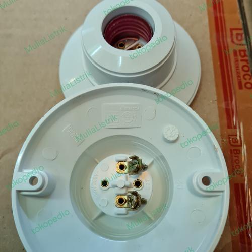 Jual fitting lampu plafon rumah ukuran fitting E27 warna putih merk ...