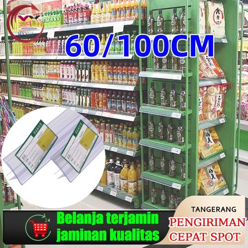 Jual 100cm Display Harga Rak Supermarket Klip Label Harga Strip Harga ...
