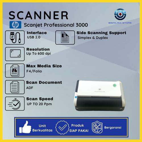 Jual Scanner F4 Hp Scanjet Pro 3000 Bisa Folio F4 Dan Speed Hingga 20 ...