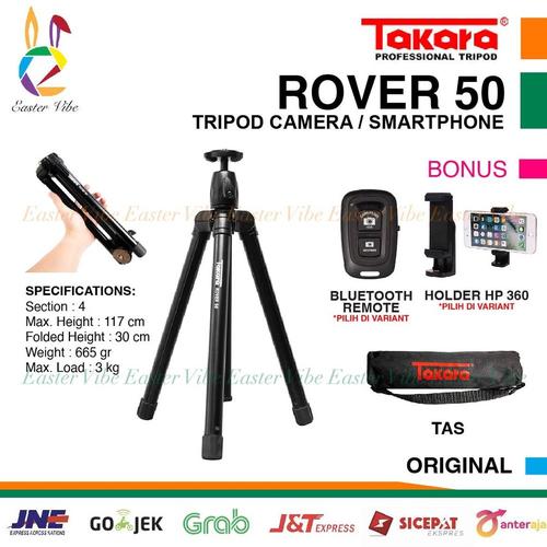 Jual TAKARA ROVER 50 LIGHT WEIGHT TRAVELLER TRIPOD + FREE HOLDER HP ...