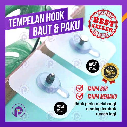Jual TEMPELAN HOOK BAUT PAKU / TEMPELAN DINDING AJAIB BAUT GANTUNGAN ...
