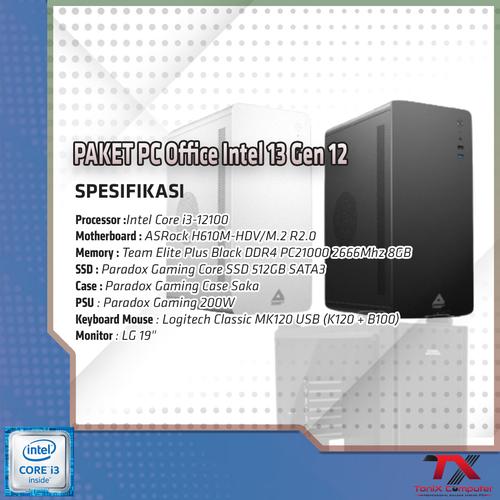 Promo PAKET PC Office Intel 13 Gen 12 | SSD 512GB | UHD 770 | Rakitan PC - Paket B Cicil 0% 3x ...
