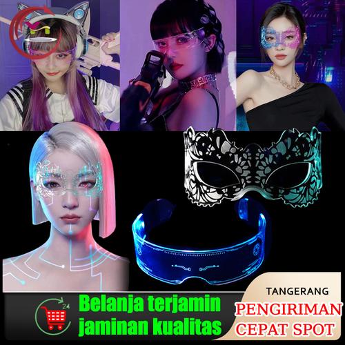 Jual Double Led Glasses 7 Warna Kacamata Lampu Led/Kaca Mata Led Party ...