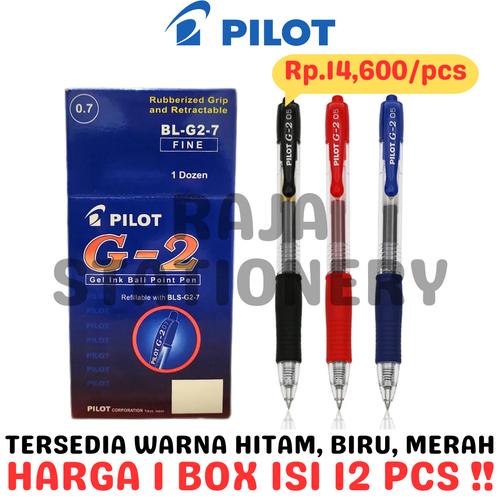 Promo PILOT PEN G2 0.5 0.7 GEL CLICKER PEN PILOT G2 HITAM BIRU CETEK ...