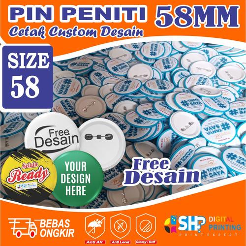 Jual Pin Peniti Bebas Desain Custom Ukuran 58mm Glossy/Doff - PIN ...