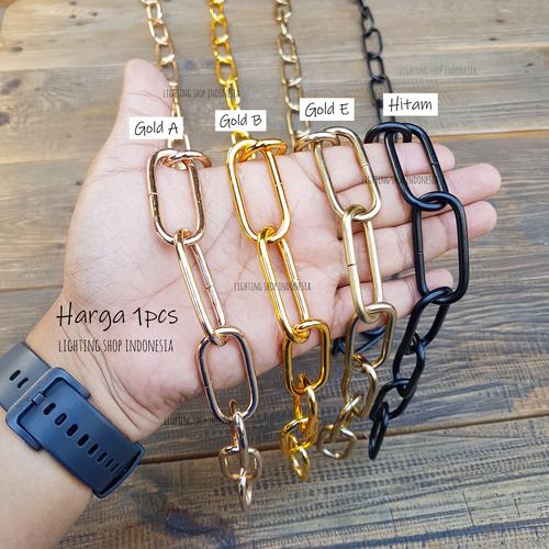 Jual Rantai untuk lampu gantung warna hitam dan gold chrom emas Size ...