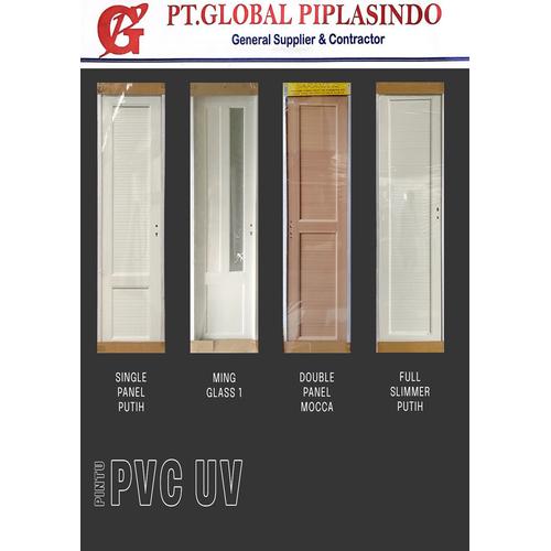 Jual Pintu PVC UV UKURAN KUSEN 80 X 200 - Minglass 3, Putih - Kota ...