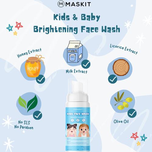 Promo Maskit Kids & Baby Foaming Face Wash Brightening Sabun Cuci Muka ...