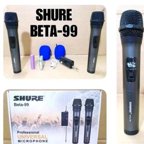 Jual Mic wireless Shure Beta 99 / BETA-99 double mic putih dan hitam ...