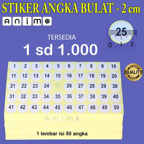 Jual LABEL - STIKER ANGKA BULAT 2 CM - ROUND NUMBER STICKERS 2 CM - 1 ...