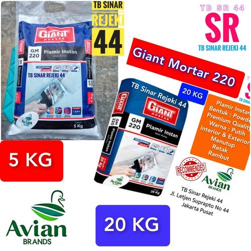 Jual Regular] Giant Mortar 220 Plamir Dempul Tembok Instan Bubuk Wall ...