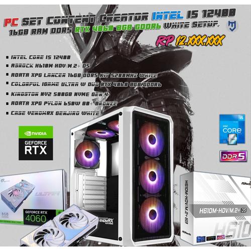 Jual PC Set Content Creator Intel I5 12400 16GB RAM DDR5 RTX 4060 8GB ...