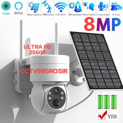 Jual CCTV IP Camera Outdoor WIFI Solar Panel Surya Tenaga Matahari 8MP ...