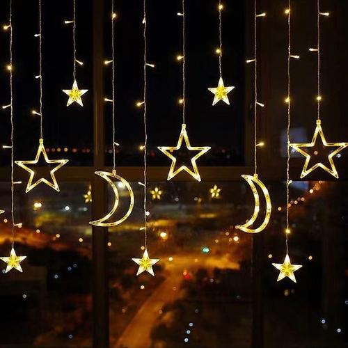 Jual Lampu Dekorasi Tumblr Bintang + Bulan Besar Panjang 3 meter LED ...