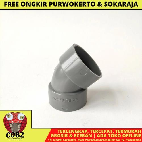 Jual 1 1/2INCH/RUCIKA D-45L Elbow Knee Keni 45 Derajat Fitting Pipa PVC ...