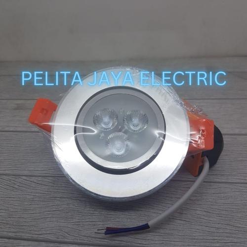 Jual DOWNLIGHT LED 3 MATA PREMIUM QUALITY PRODUCT, BODY SILVER CAHAYA ...