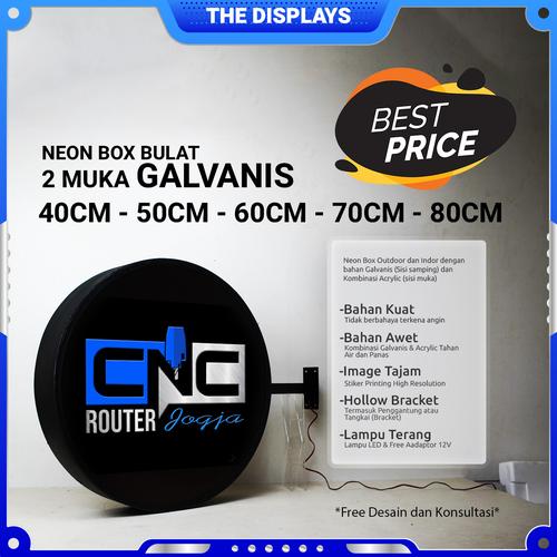 Jual Neon Box Bulat Besi Galvanis + Bracket Ukuran Custom 220V AC ...