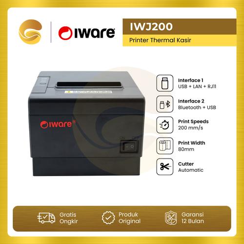 Promo IWARE Printer Kasir Thermal IWJ200 80MM USB+Serial+LAN AUTO IW ...