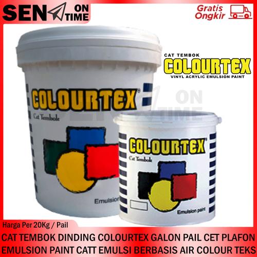 Jual [Kargo] COLOURTEX CAT TEMBOK PAIL 20KG COLORTEKS CET DINDING PALFON - Putih, 20 kg - Kota ...