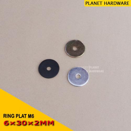 Promo Ring Plat Lebar M6 Baut Mur Lebar 6×30×2 mm Harga Satuan - Silver ...