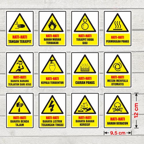 Jual Stiker K3 Keselamatan & Kesehatan Kerja Sticker Hati-hati 12 x 9,5 ...