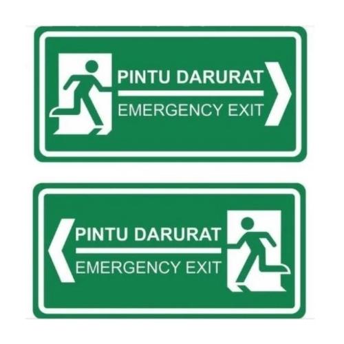 Jual STIKER PINTU DARURAT 10X30CM sign rambu k3 - PANAH KANAN, 10 X 30 ...