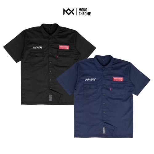 Jual Monochrome | Work Shirt | Kemeja | Pendek | Garage Work | Black ...