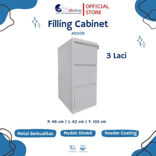 Jual Lemari Filling Cabinet Rak Besi untuk Arsip Kantor 3 Laci RIONE ...