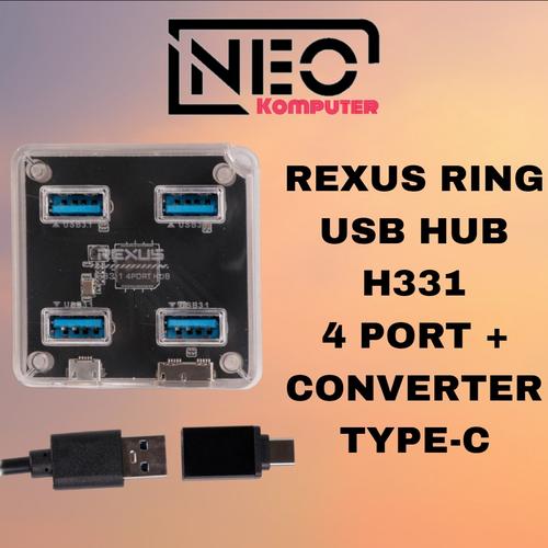 Jual REXUS RING USB HUB H331 4 PORT + CONVERTER TYPE-C - Kota Samarinda ...