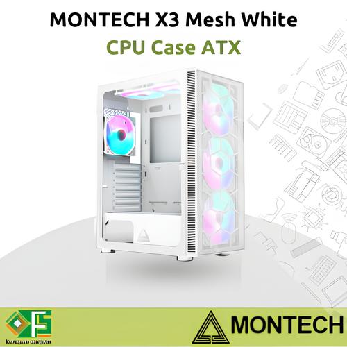 Jual Casing PC Montech X3 Mesh White + 6x Rainbow Fan | CPU Case ATX ...