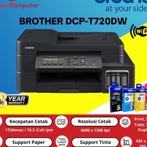 Jual NEW! PRINTER ALL IN ONE DUPLEX WIFI - ADF BROTHER DCP-T720DW INK ...